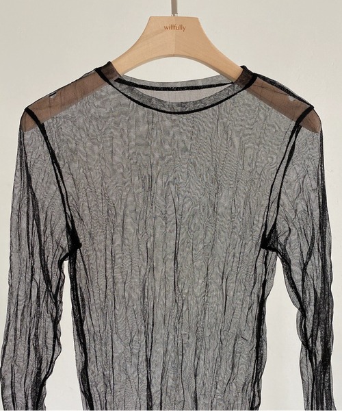 willfully（ウィルフリー）の「fall wrinkle sheer long tops（Tシャツ/カットソー）」 - WEAR