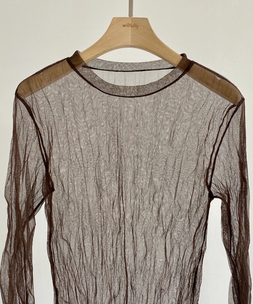 willfully（ウィルフリー）の「fall wrinkle sheer long tops（Tシャツ/カットソー）」 - WEAR