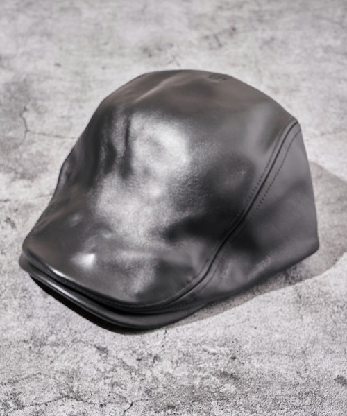 【セール】【Ruben】LAMD LEATHER HUNTING / ラムレザーハンチング / LAMD LEATHER CASKET / ラムレザーキャスケット（ハンチング/ベレー帽 ...