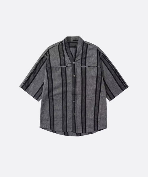 U:UME（ユーム）の「Wide Stripe Cross Void Shirt（シャツ/ブラウス）」 - WEAR