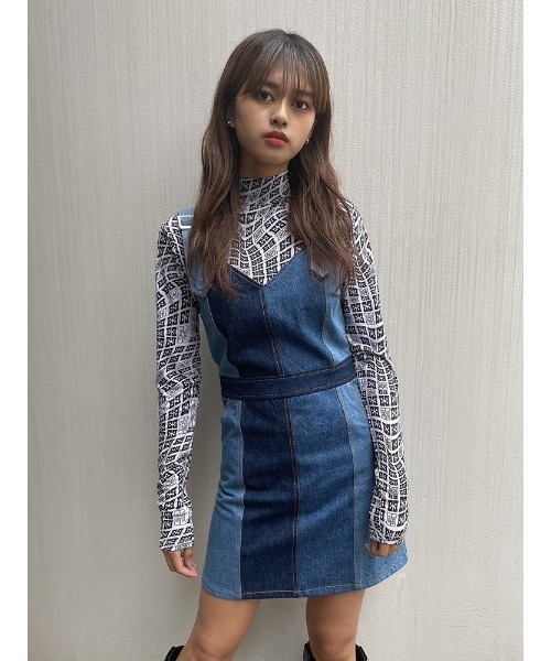 ENVYM（アンビー）の「パッチワークデニムキャミOP（ワンピース）」 - WEAR