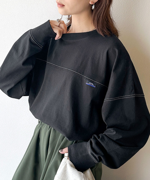 Java（ジャバ）の「《JaVaジャバコラボ》春の必需品!アメカジムード漂うハンサムルック。コットン100%長袖フットボールオーバーサイズプルオーバー（Tシャツ/カットソー）」 - WEAR