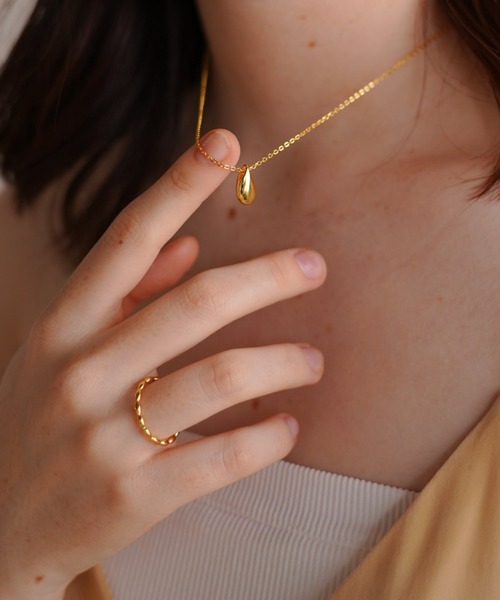 CHERIE（シェリー）の「ドロップ ネックレス 雫型 チャーム 上品 小ぶり 華奢 silver925 s925 18k k18 18金 コーティング チェーン（ネックレス）」 - WEAR