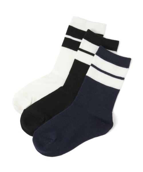 太ラインクルーソックス3点セット/キッズ/176901（ソックス/靴下）｜GLOBAL WORK Smile Seed Store（グローバル ...