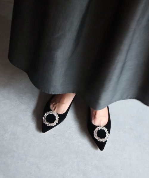 【セール】Velor bijou flat pumps（パンプス）｜mirem（ミレム）のファッション通販 - ZOZOTOWN