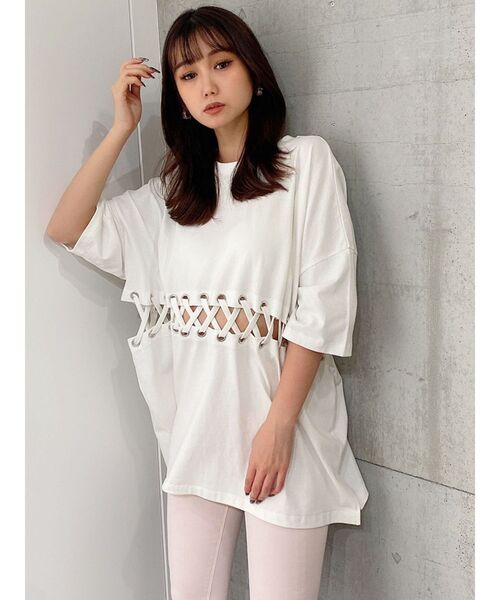 GYDA（ジェイダ）の「2WAYウエストレースアップシャツ（Tシャツ/カットソー）」 - WEAR
