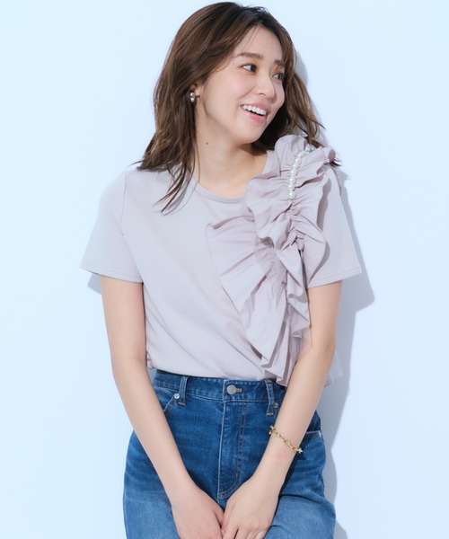 JUSGLITTY（ジャスグリッティー）の「アシメフリルカットソー（Tシャツ/カットソー）」 - WEAR