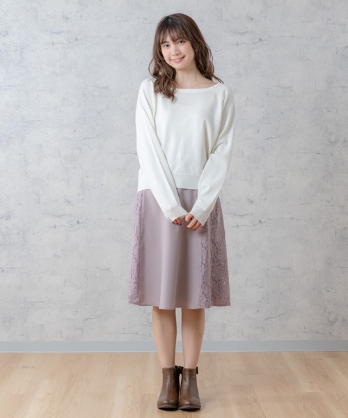 Rewde（ルゥデ）の「ｻｲﾄﾞﾚｰｽ切替ｽｶｰﾄ（0R10-11188）（スカート）」 - WEAR