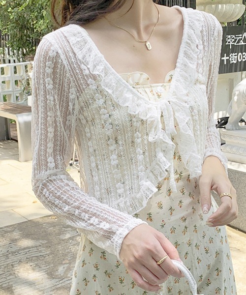 シアーフリルカーディガン シアーフリルニットカーディガン / GRACE