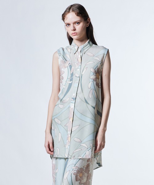 Sov.（ソブ）の「レーヨンフラワープリントノースリーブ（シャツ/ブラウス）」 - WEAR