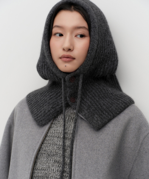 【セール】Women's String Button Knit Balaclava [Medium Gray]（ニットキャップ/ビーニー ...