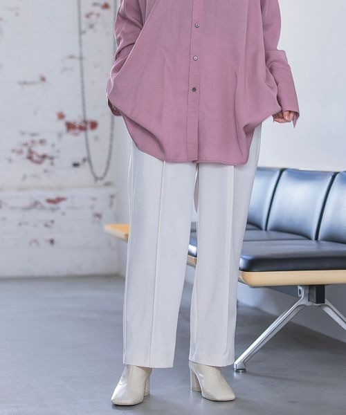 ジーナシス JEANASIS リブ ワイド パンツ F ピンク レッド 総柄 レース