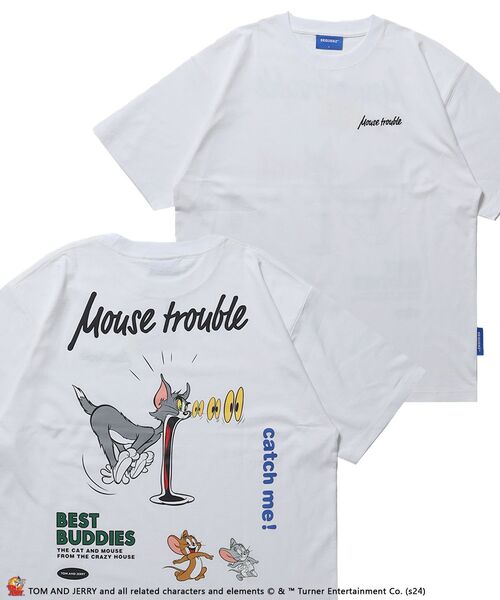 【セール】【SEQUENZ（シークエンズ）】TJ MOUSE TROUBLE PUFF S/S TEE / TOM and JERRY トム ...