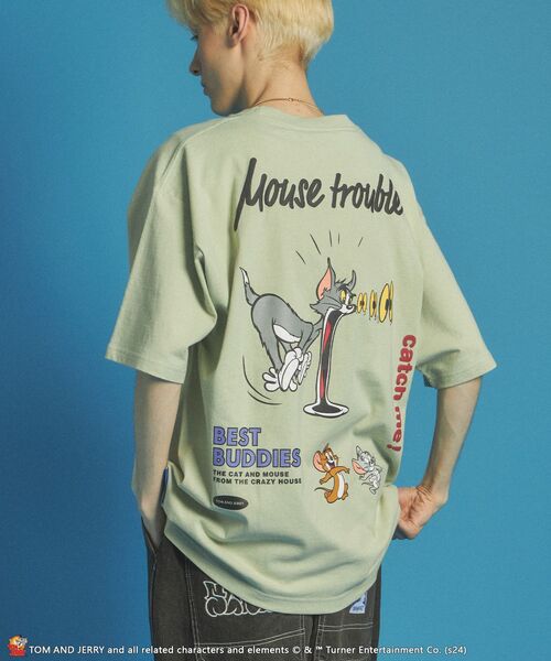 【セール】【SEQUENZ（シークエンズ）】TJ MOUSE TROUBLE PUFF S/S TEE / TOM and JERRY トム ...