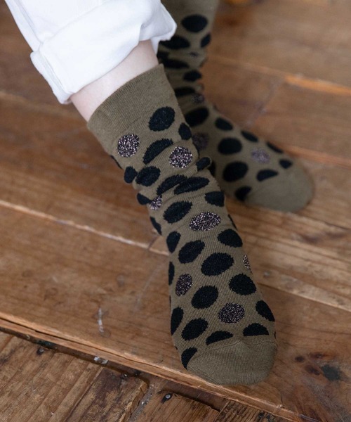 【セール】Put on socks 【プットオンソックス】 'pinball'ピンボール コットンブークレー＆ラメドットソックス（ソックス ...
