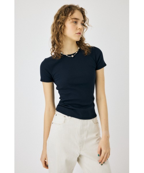 MOUSSY（マウジー）の「BASIC RIB Tシャツ（Tシャツ/カットソー）」 - WEAR