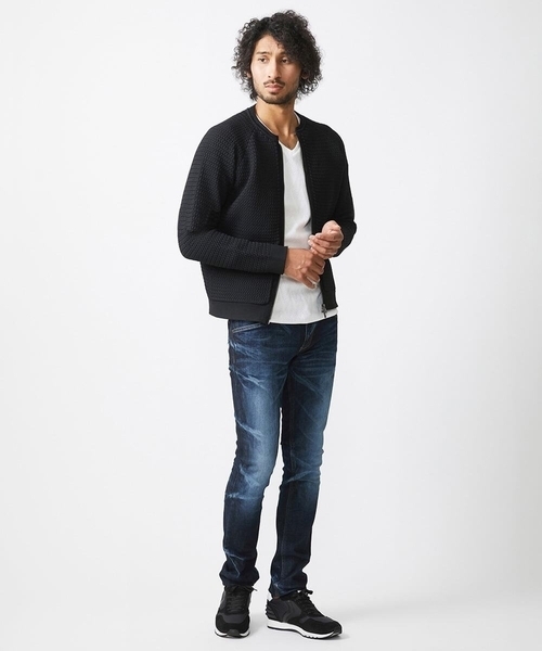 ニットノーカラーブルゾン セットアップ（ブルゾン）｜MICHEL KLEIN