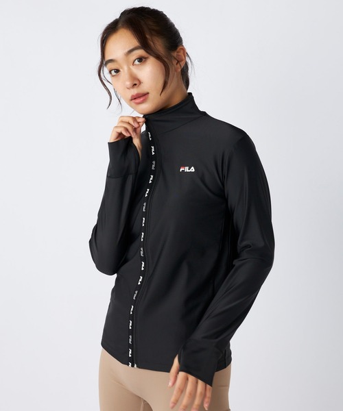 FILA（フィラ）の「【FILA】【耐塩素加工/紫外線対策/UVケア】ロゴプリントZIPラッシュ（ラッシュガード）」 - WEAR