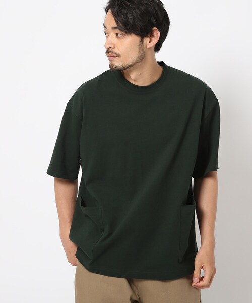 BASECONTROL（ベースコントロール）の「 サイドポケットデザイン コットンワイドシルエットTシャツ（Tシャツ/カットソー）」 - WEAR