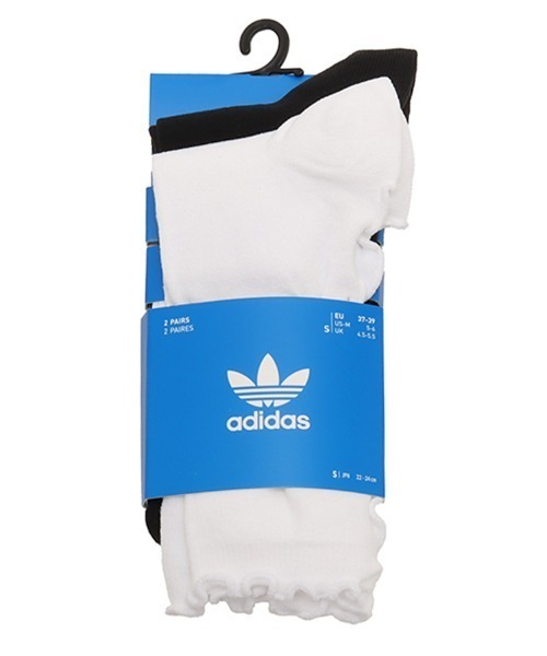 adidas（アディダス）の「adidas Ruffle Sock 2P / アディダス ラッフル ソックス 2P（ソックス/靴下）」 - WEAR