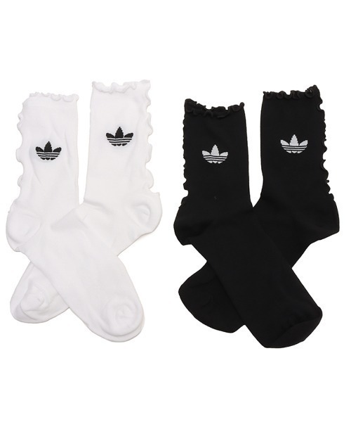 adidas（アディダス）の「adidas Ruffle Sock 2P / アディダス ラッフル ソックス 2P（ソックス/靴下）」 - WEAR