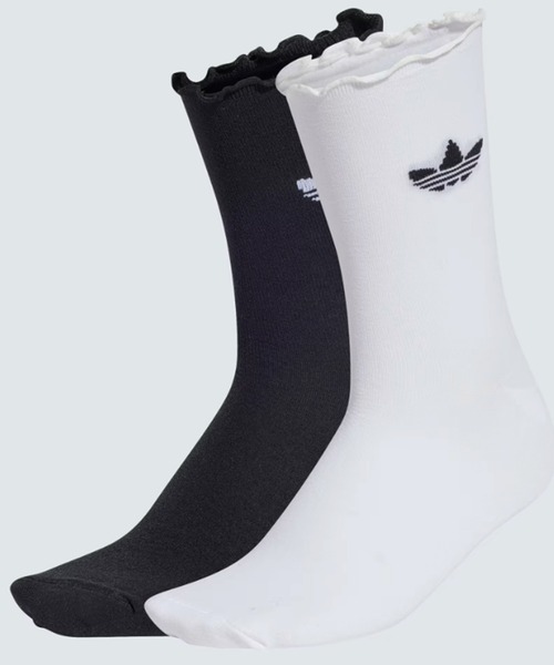 adidas（アディダス）の「adidas Ruffle Sock 2P / アディダス ラッフル ソックス 2P（ソックス/靴下）」 - WEAR