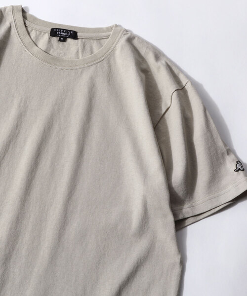 KANGOL（カンゴール）の「【別注・コラボ】ZIP FIVE×KANGOL ヘビーウェイト袖ワンポイントロゴ半袖Tシャツ 無地 コットン（Tシャツ/カットソー）」 - WEAR