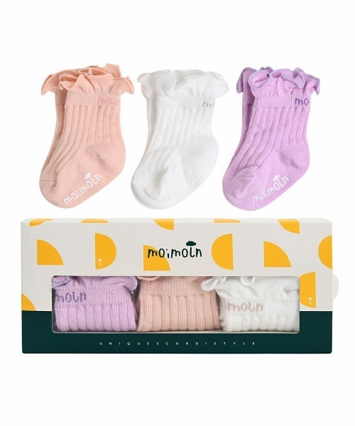 【3点セット】フリル新生児ソックス（ベビーシューズ/ベビーソックス）｜moimoln（モイモルン）のファッション通販 - ZOZOTOWN
