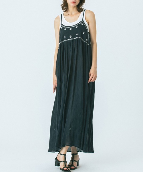 セール】(HLAADA for ROSE BUD)EMBROIDERY SLIP DRESS（ワンピース