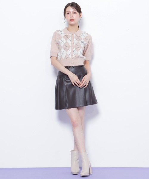 セール】◇フェイクレザープリーツミニスカート（スカート）｜JILL by