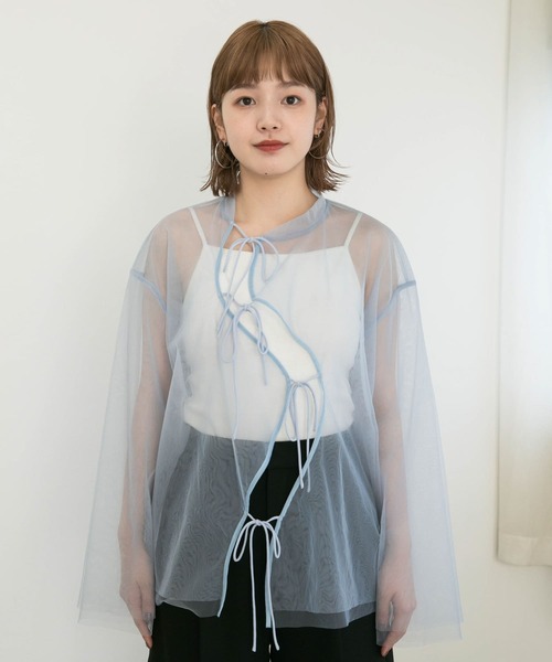 KBF（ケイビーエフ）の「チュールリボントップス（Tシャツ/カットソー）」 - WEAR