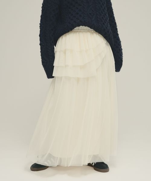 eL（エル）の「【eL】Tulle Docking Skirt/211974（スカート）」 - WEAR