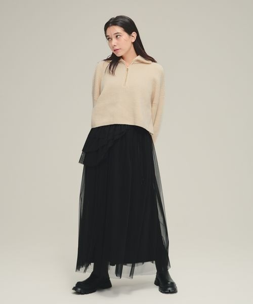 eL（エル）の「【eL】Tulle Docking Skirt/211974（スカート）」 - WEAR