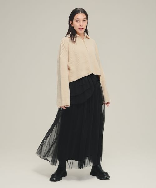 eL（エル）の「【eL】Tulle Docking Skirt/211974（スカート）」 - WEAR