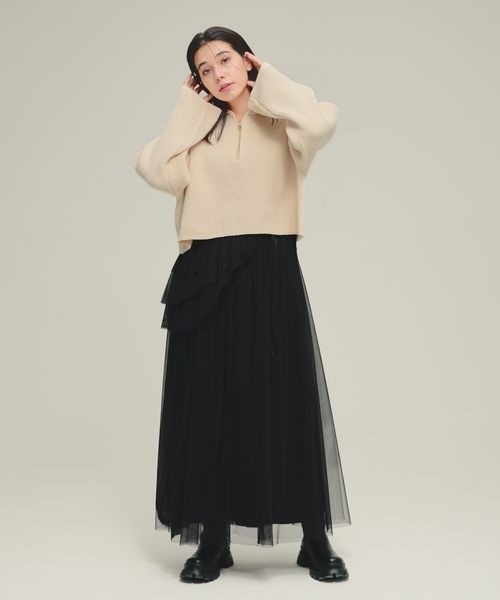 eL（エル）の「【eL】Tulle Docking Skirt/211974（スカート）」 - WEAR