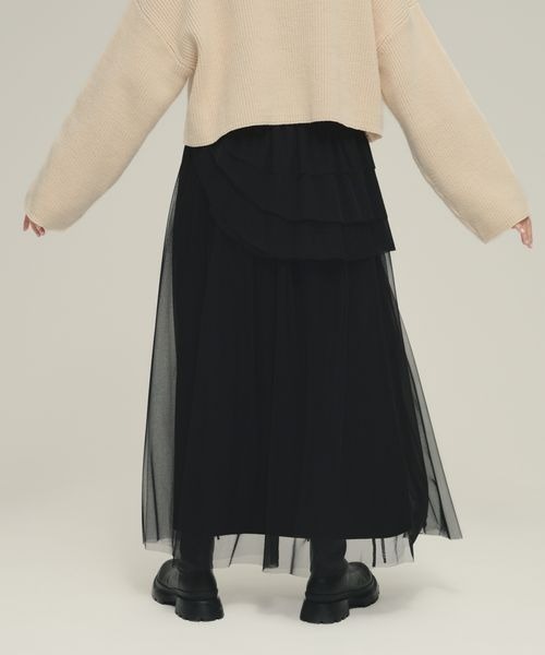 eL（エル）の「【eL】Tulle Docking Skirt/211974（スカート）」 - WEAR