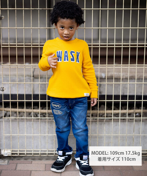 WASK（ワスク）の「5ワッペン裏起毛ストレッチデニムパンツ(100~160cm)（デニムパンツ）」 - WEAR