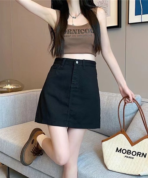 M2SUQARED（エムツースクエア）の「【M2SUQARED/エムツースクエア】ハイウェストデニムAラインミニスカート（スカート）」 - WEAR