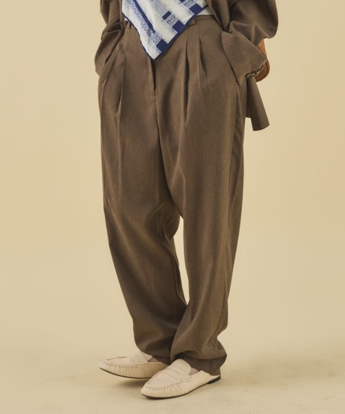 【セール】【ZOZO限定】LINEN TUCK WIDE SLACKS PANTS 【SETUP対応】（スラックス）｜MIRROR STOKE ...