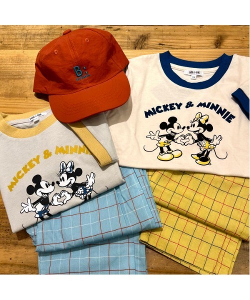 Disney（ディズニー）の「Disney / B:MING by BEAMS / MICKEY ＆ MINNIE リンガー プリント T ...