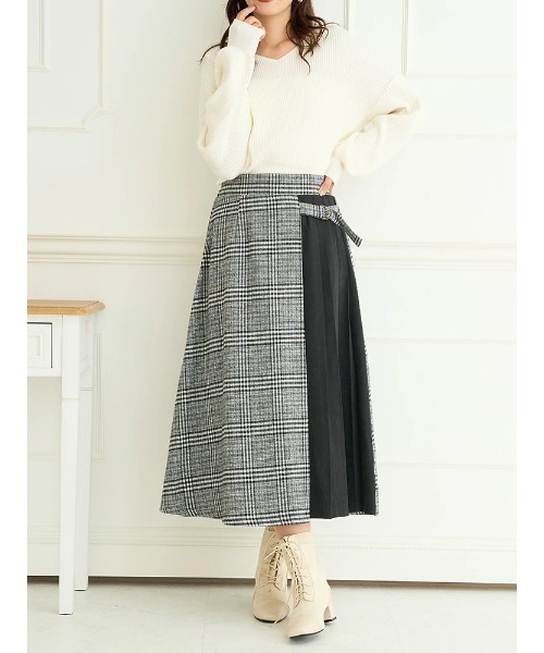LUDIC PARK（ルディックパーク）の「チェック柄サイドプリーツラップ風フレアスカート（スカート）」 - WEAR
