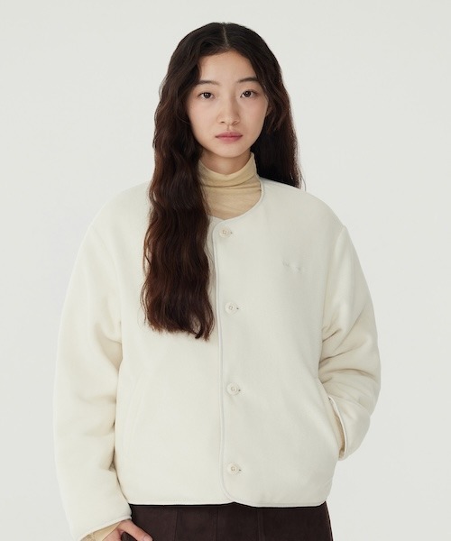 WOMAN WARMON REVERSIBLE FLEECE JACKET（ノーカラージャケット）｜COVERNAT（カバーナット）の ...