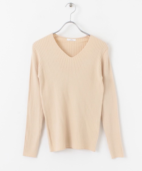ITEMS URBANRESEARCH（アイテムズ アーバンリサーチ）の「モチモチリブVネックニット（ニット/セーター）」 - WEAR