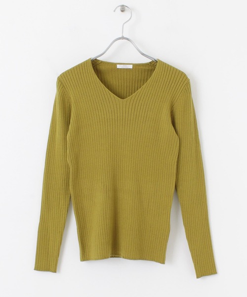 ITEMS URBANRESEARCH（アイテムズ アーバンリサーチ）の「モチモチリブVネックニット（ニット/セーター）」 - WEAR