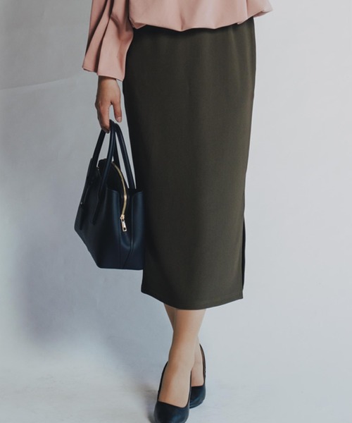 aquagarage（アクアガレージ）の「ストレッチタイトスカート レディース 春 夏 S M L LL 3L ロング丈 サイドスリット | アクアガレージ aquagarage（スカート ...