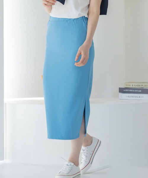 aquagarage（アクアガレージ）の「ストレッチタイトスカート レディース 春 夏 S M L LL 3L ロング丈 サイドスリット | アクアガレージ aquagarage（スカート ...