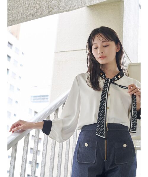 セール】スカーフタイドッキングブラウス（シャツ/ブラウス）｜TONAL