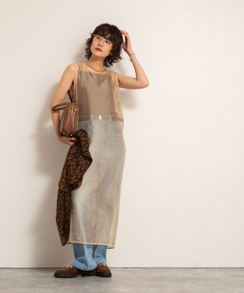 セール】【MAQWEL/マクウェル】ウォッシャブルオーガンジーワンピース