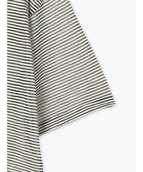 Samansa Mos2（サマンサ モスモス）の「ロゴ刺繍シアーボーダーTシャツ（Tシャツ/カットソー）」 - WEAR