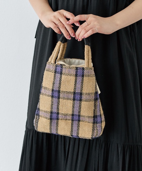 【セール】TARANGO JUTE TOTE BAG/チェック ジュートバッグ（ハンドバッグ）｜LAVEANGE（ラビアンジェ）のファッション ...